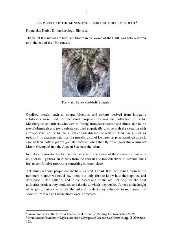 (PDF) THE PEOPLE OF THE MINES AND THEIR CULTURAL PRODUCT