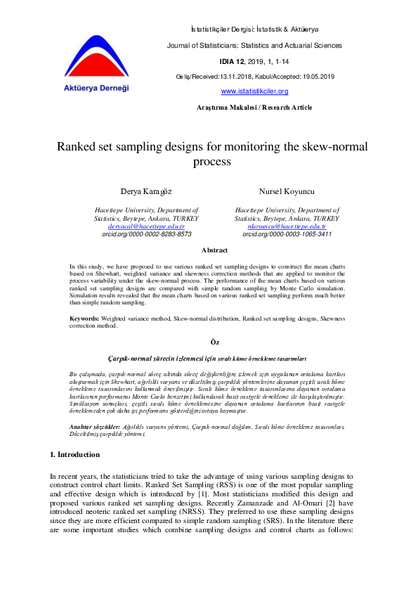 (PDF) Ranked Set Sampling Designs for Monitoring The Skew-Normal ...