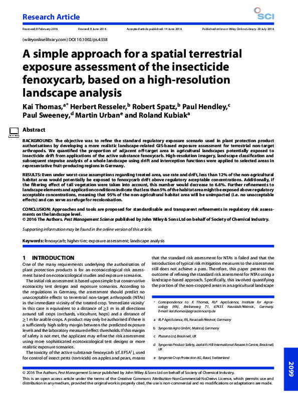 (PDF) A simple approach for a spatial terrestrial exposure assessment ...