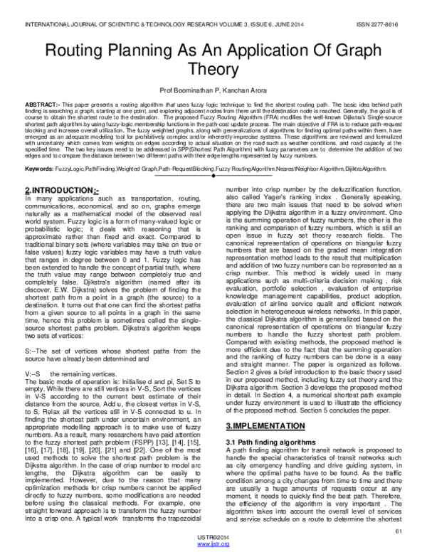 Pdf Routing Planning As An Application Of Graph Theory