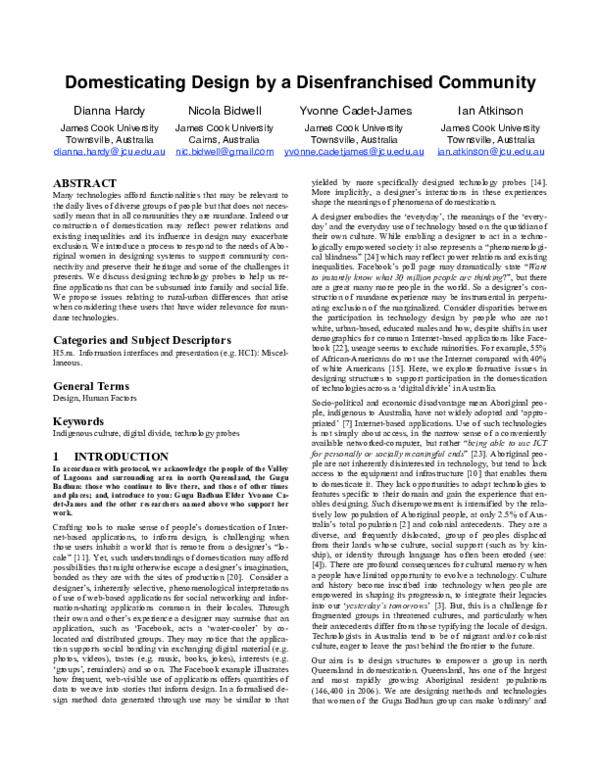 (PDF) Domesticating Design by a Disenfranchised Community