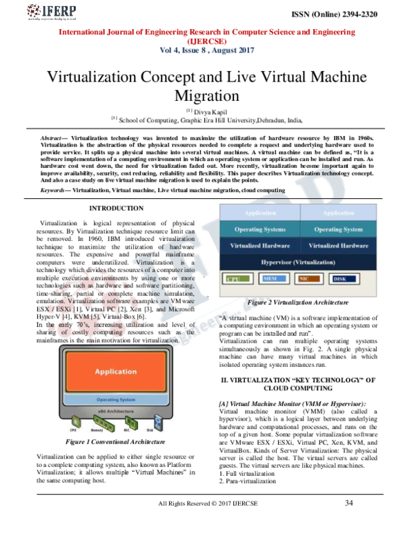 (PDF) Virtualization Concept and Live Virtual Machine Migration