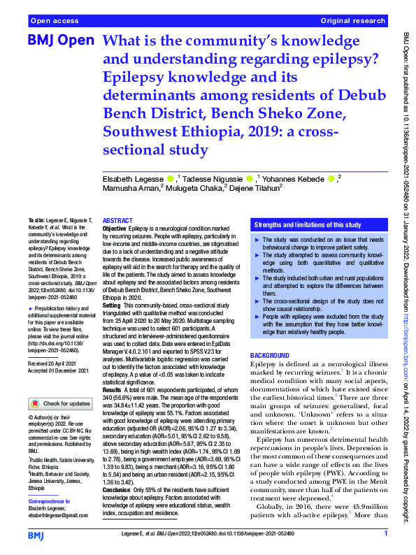 (PDF) What is the community’s knowledge and understanding regarding ...