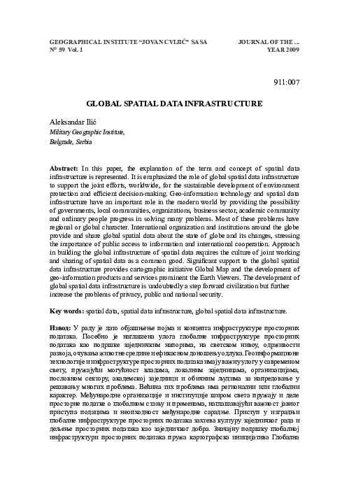 (PDF) Global spatial data infrastructure