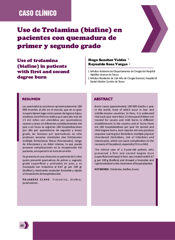 (PDF) Uso de Trolamina (biafine) en pacientes con quemadura de primer y ...