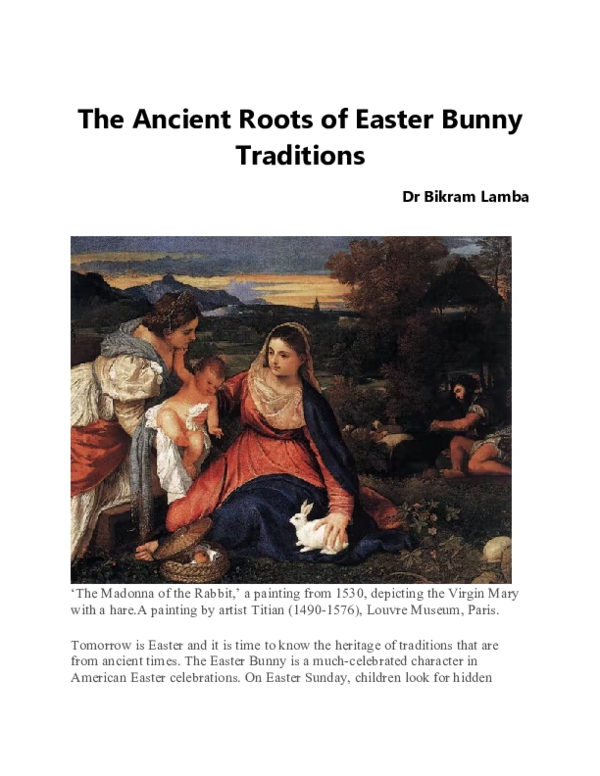 (DOC) The Ancient Roots of Easter Bunny Traditions