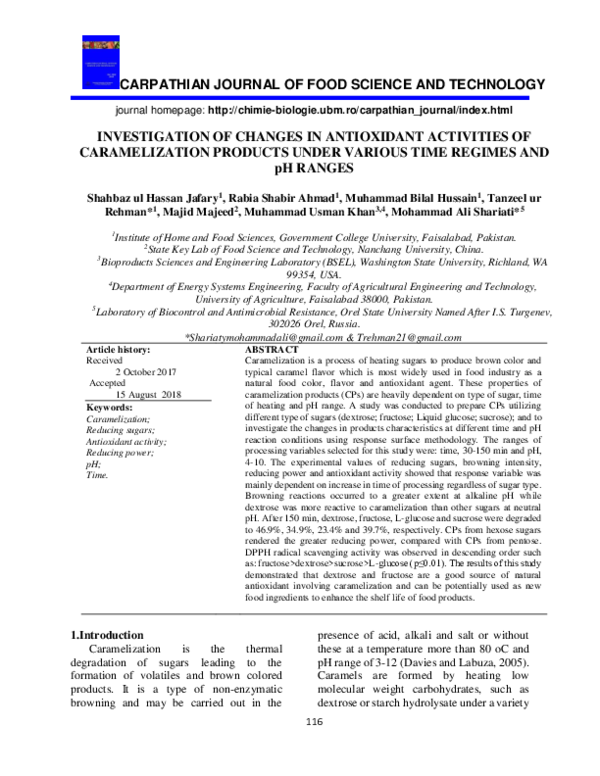 (PDF) INVESTIGATION OF CHANGES IN ANTIOXIDANT ACTIVITIES OF ...
