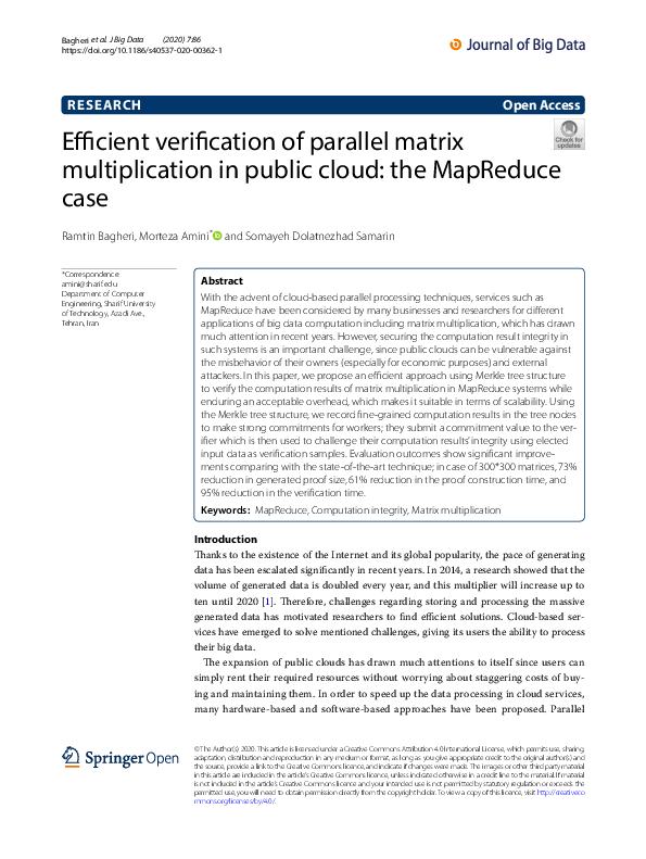 (PDF) Efficient verification of parallel matrix multiplication in ...