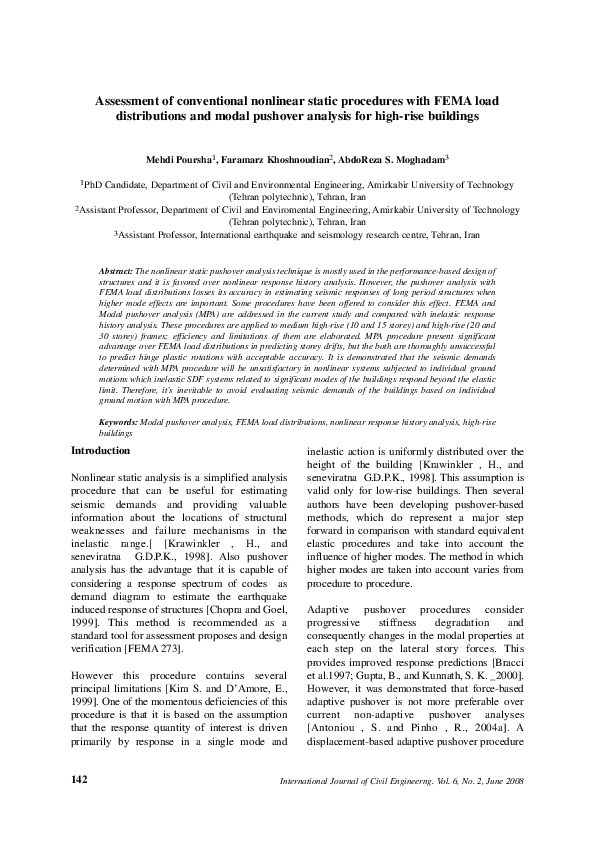 (PDF) Assessment of modal pushover analysis and conventional nonlinear ...
