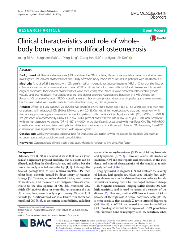 (PDF) Clinical characteristics and role of whole-body bone scan in ...