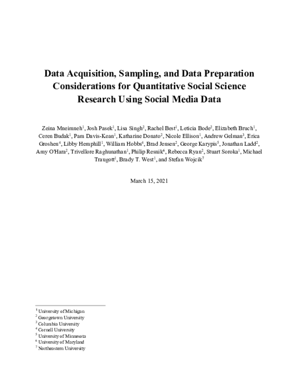 (PDF) Data Acquisition, Sampling, and Data Preparation Considerations ...