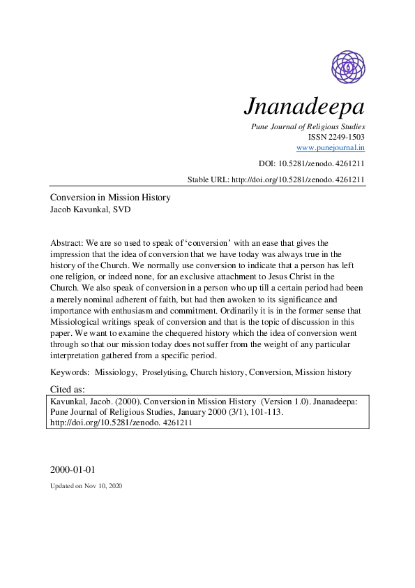 (PDF) Conversion in Mission History