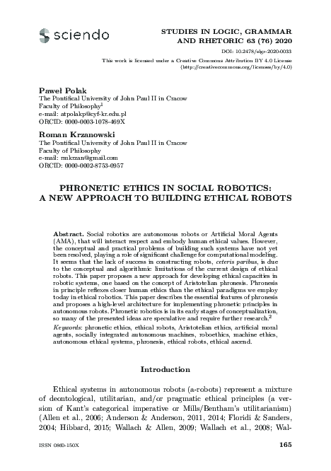 (PDF) Phronetic Ethics in Social Robotics: A New Approach to Building ...