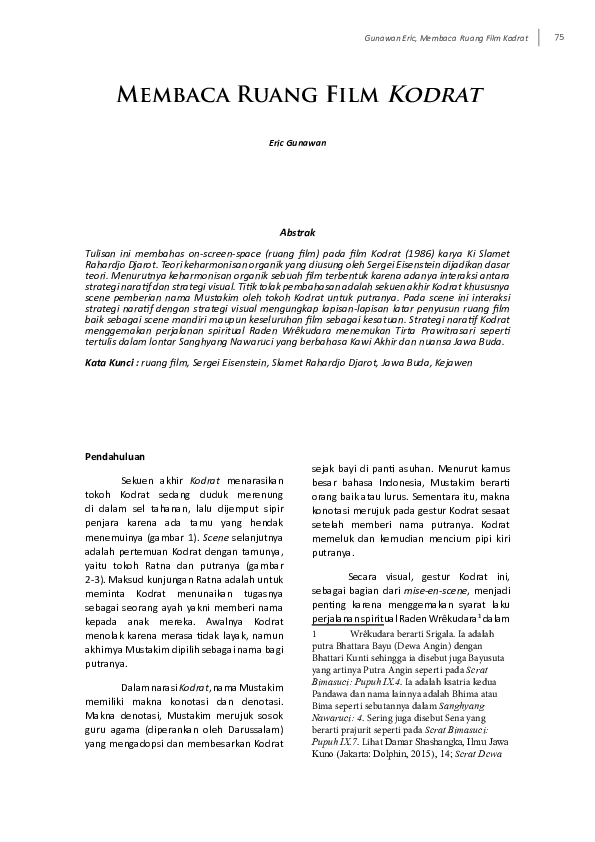 Membaca Ruang Film Kodrat