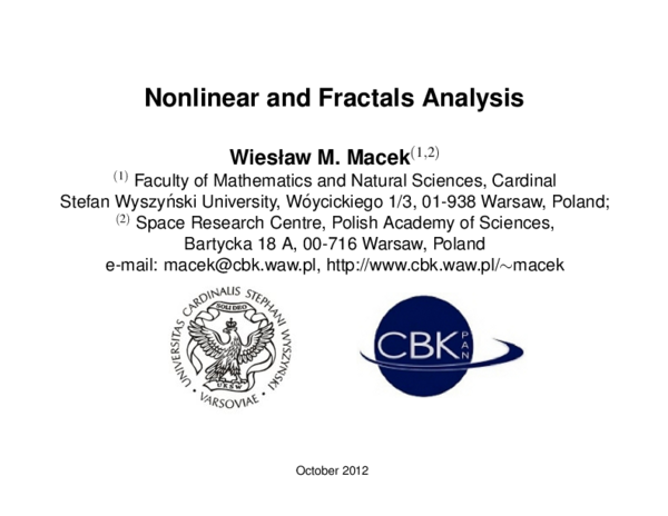 (PDF) Nonlinear and Fractals Analysis