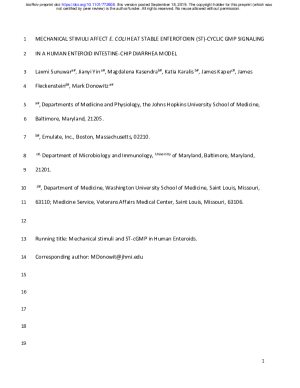 (PDF) Mechanical Stimuli Affect E. Coli Heat Stable Enterotoxin (ST ...