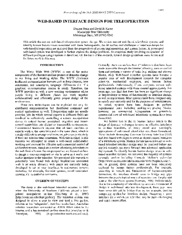 (PDF) Web-Based Interface Design for Teleoperation