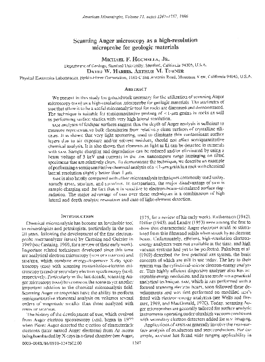 (PDF) Scanning Auger microscopy as a high-resolution microprobe for ...