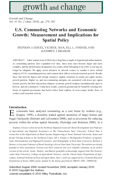(PDF) U.S. Commuting Networks and Economic Growth: Measurement and ...