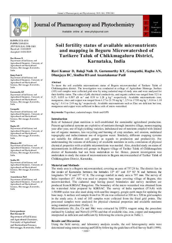 (PDF) Soil fertility status of available micronutrients and mapping in ...