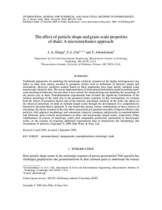 (PDF) The effect of particle shape and grain-scale properties of shale ...