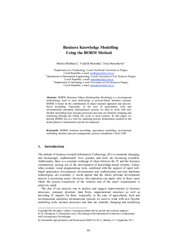 (PDF) Business Knowledge Modelling Using the BORM Method
