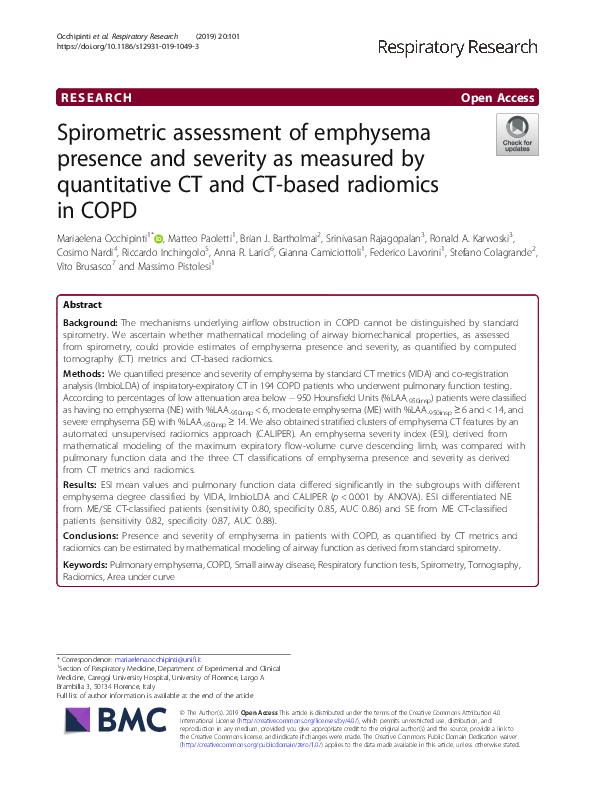 (PDF) Spirometric assessment of emphysema presence and severity as ...