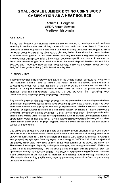 (PDF) Small-Scale Lumber Drying Using Wood Gasification as a Heat Source