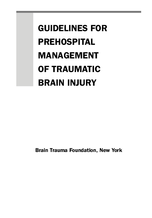 (PDF) Guidelines for Prehospital Management of Traumatic Brain Injury