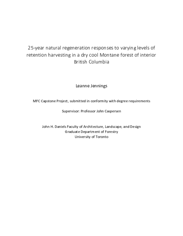 (PDF) 25-year natural regeneration responses to varying levels of ...