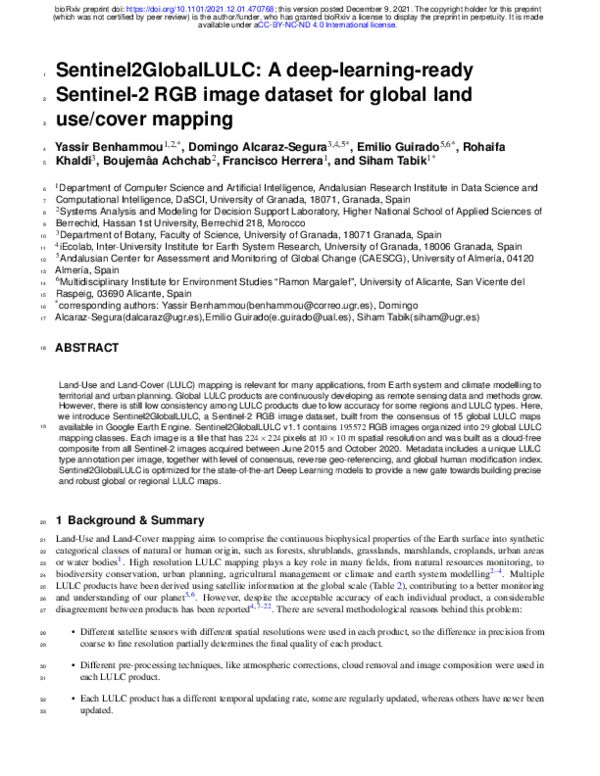 (PDF) Sentinel2GlobalLULC: A deep-learning-ready Sentinel-2 RGB image dataset for global land ...