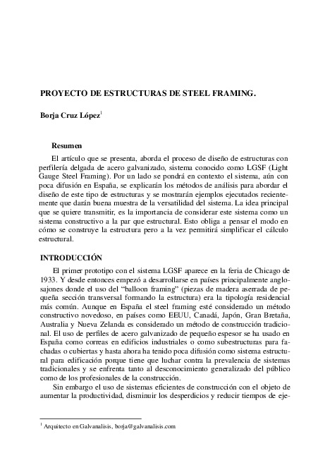 (PDF) Proyecto de estructuras de steel framing