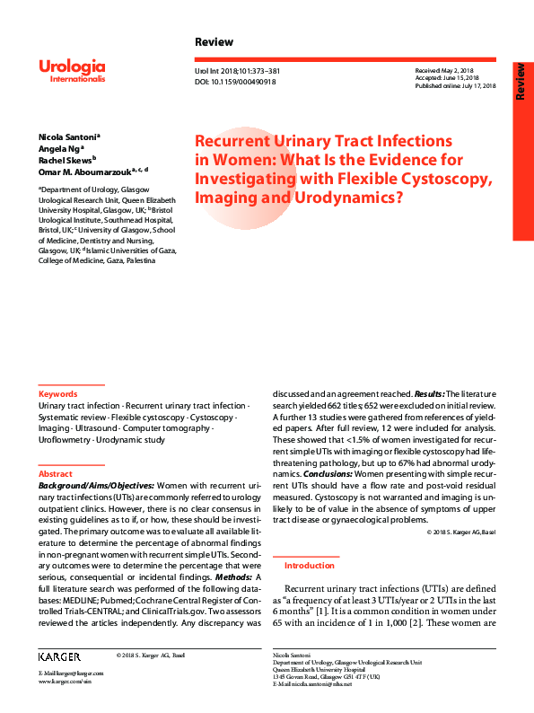 (PDF) Recurrent Urinary Tract Infections in Women: What Is the Evidence ...