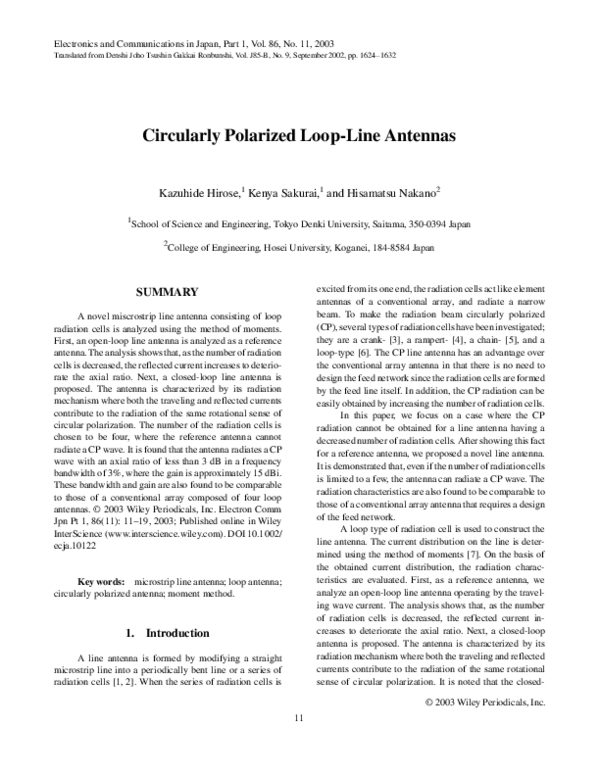 (PDF) Circularly polarized loop-line antennas