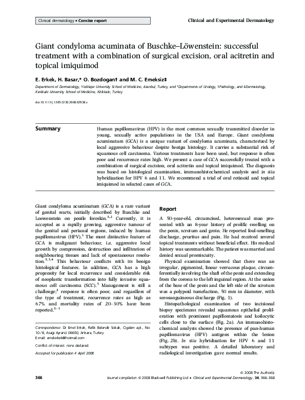 (PDF) Giant condyloma acuminata of Buschke-Löwenstein: successful ...