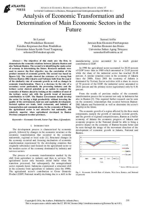 (PDF) Analysis of Economic Transformation and Determination of Main ...