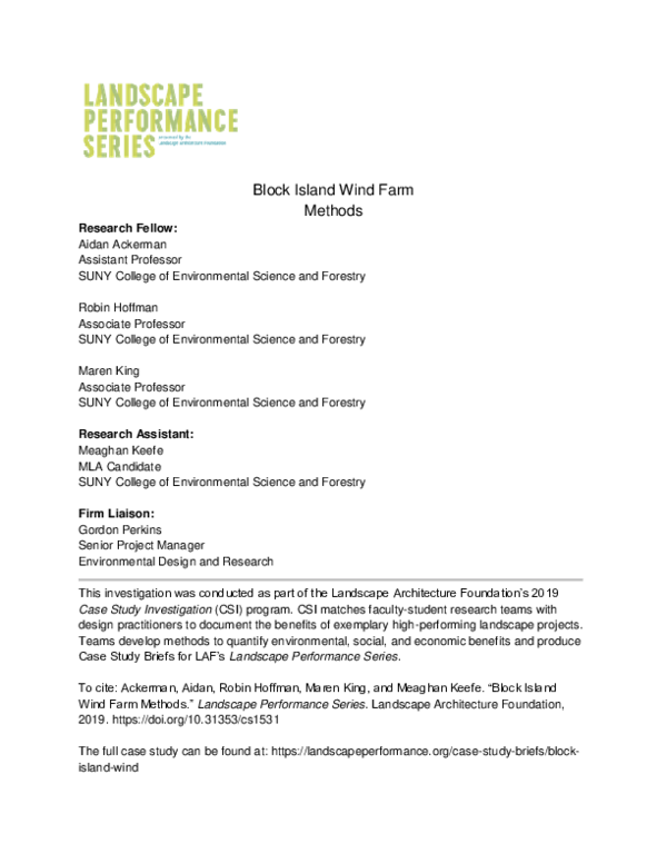 (PDF) Block Island Wind Farm Methods