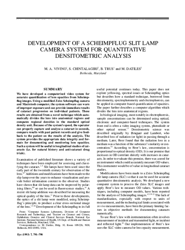 (PDF) Development of a Scheimpflug slit lamp camera system for ...