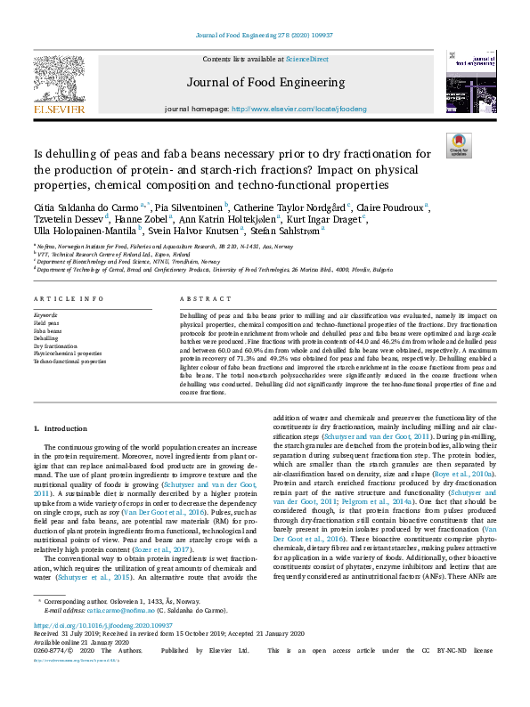 (PDF) Is dehulling of peas and faba beans necessary prior to dry ...