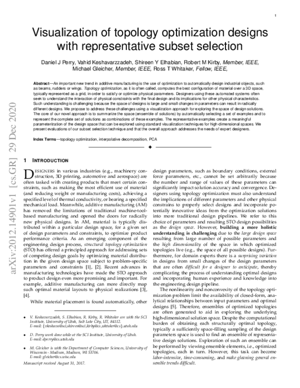 (PDF) Visualization of topology optimization designs with representative subset selection ...