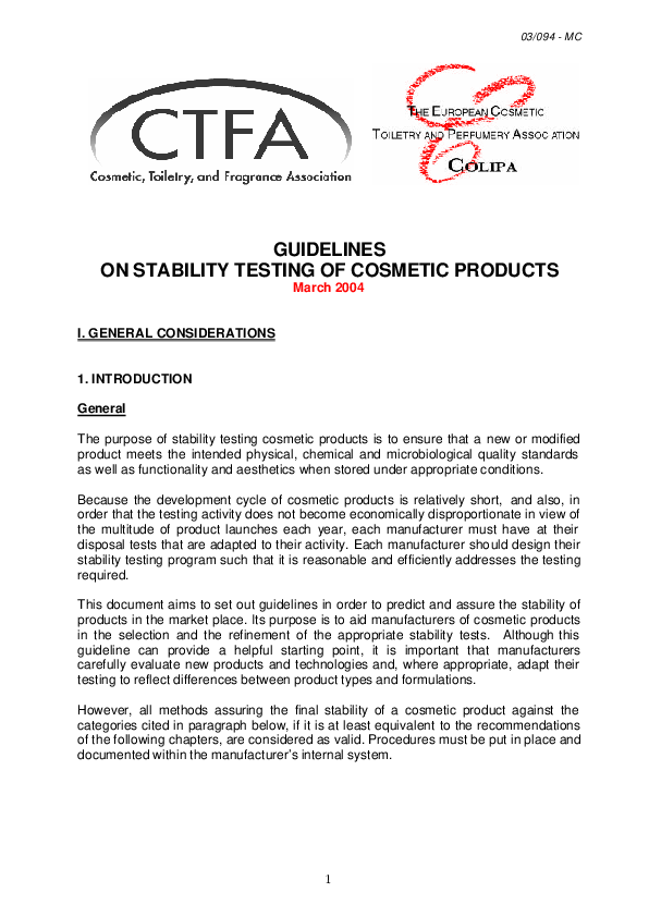 (PDF) Stability Testing of Cosmetic Products