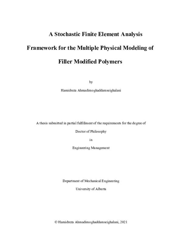 (PDF) A Stochastic Finite Element Analysis Framework for the Multiple ...