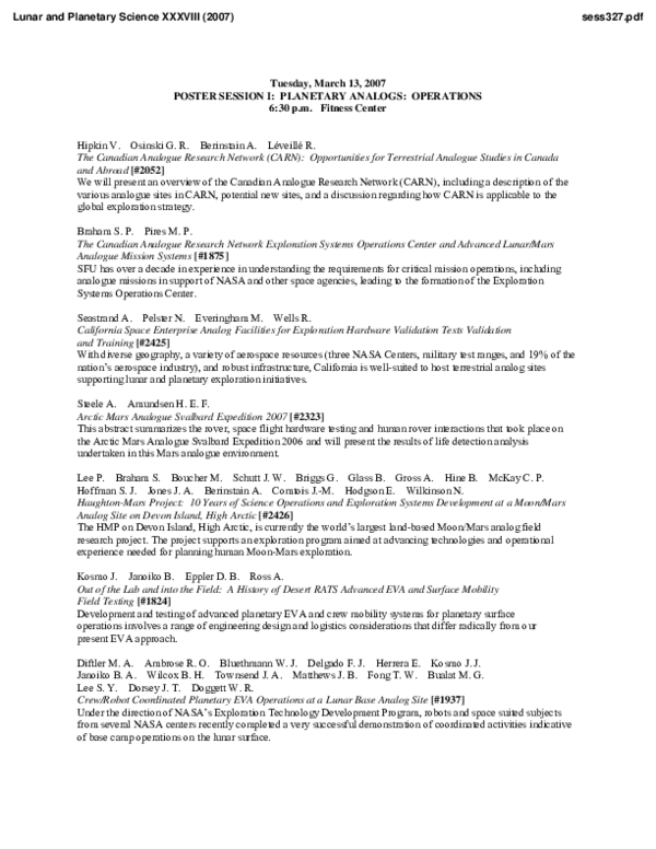 (PDF) Haughton-Mars project: 10 years of science operations and ...