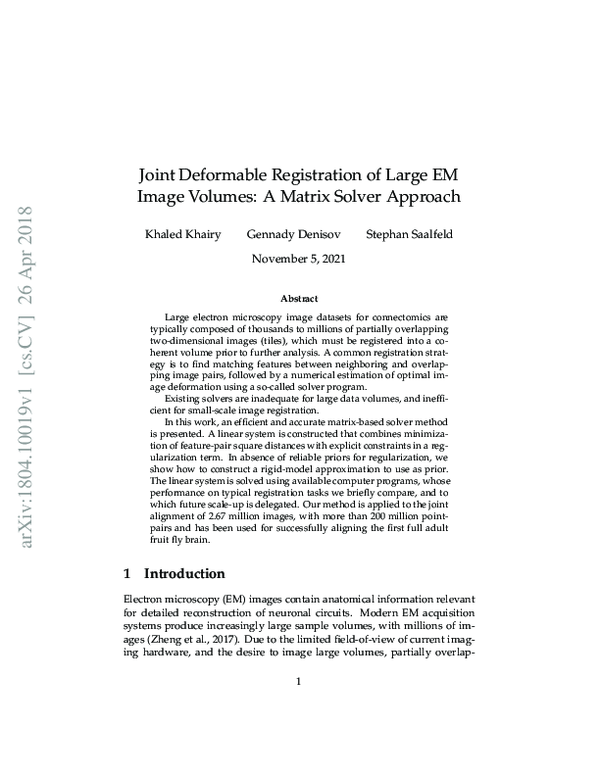(PDF) Joint Deformable Registration of Large EM Image Volumes: A Matrix ...