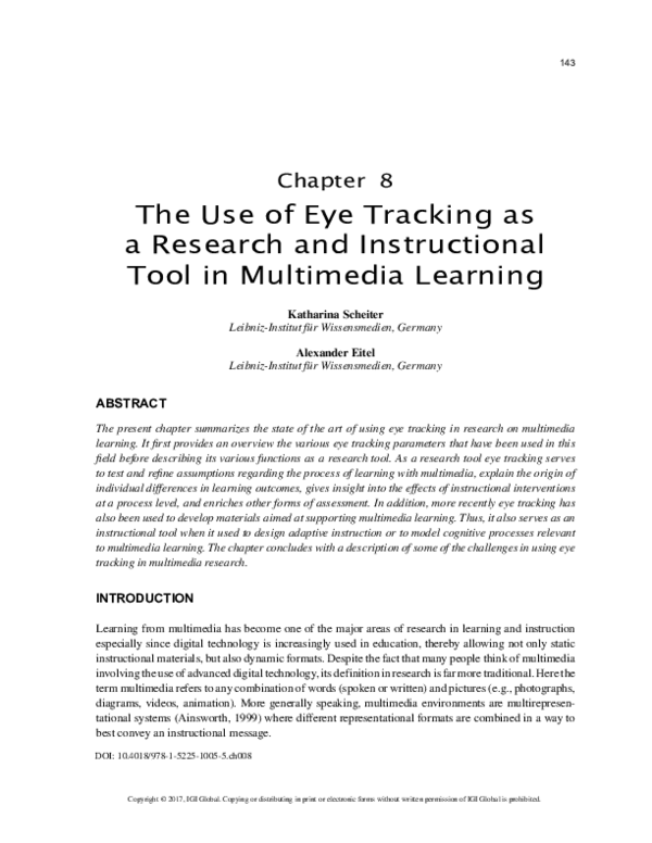 (PDF) The Use of Eye Tracking as a Research and Instructional Tool in ...
