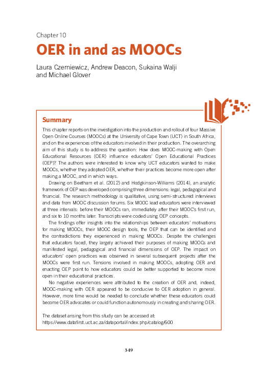 (PDF) OER in and as MOOCs