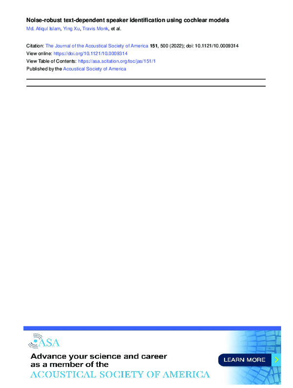 (PDF) Noise-robust text-dependent speaker identification using cochlear models | H.M.Atiqul ...