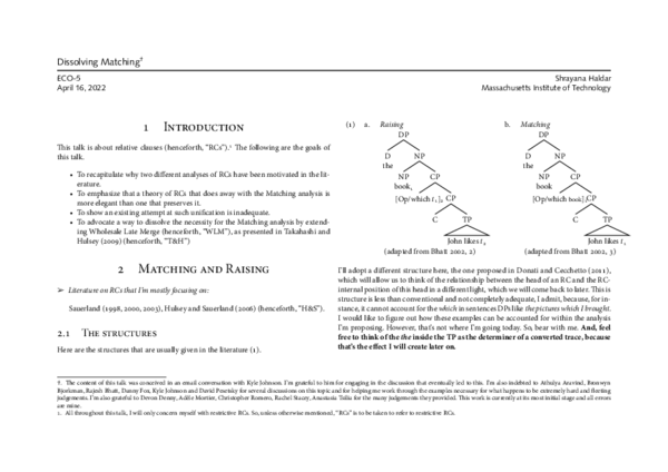 (PDF) Dissolving Matching