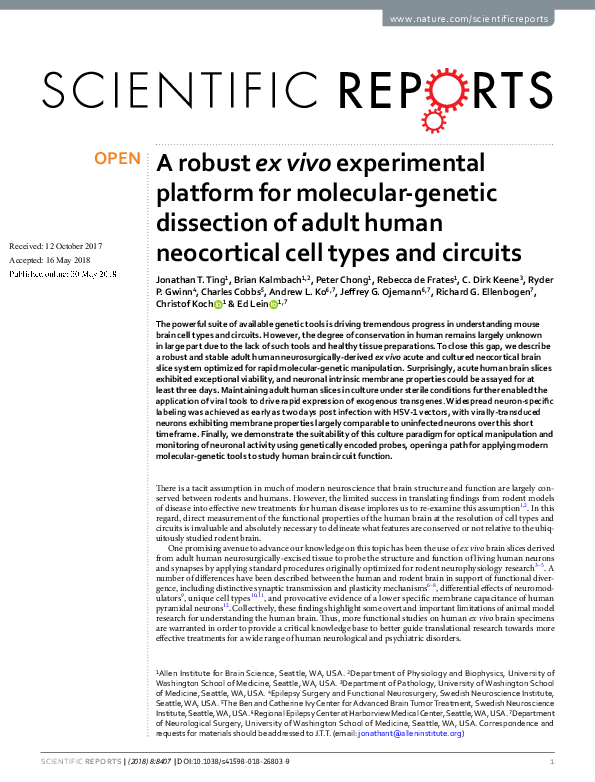 (PDF) A robust ex vivo experimental platform for molecular-genetic ...