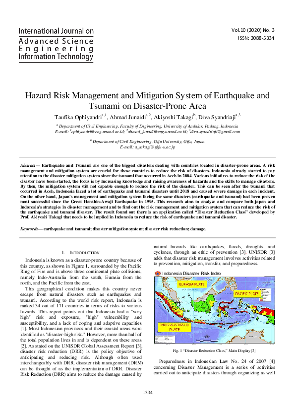 (PDF) Hazard Risk Management and Mitigation System of Earthquake and ...